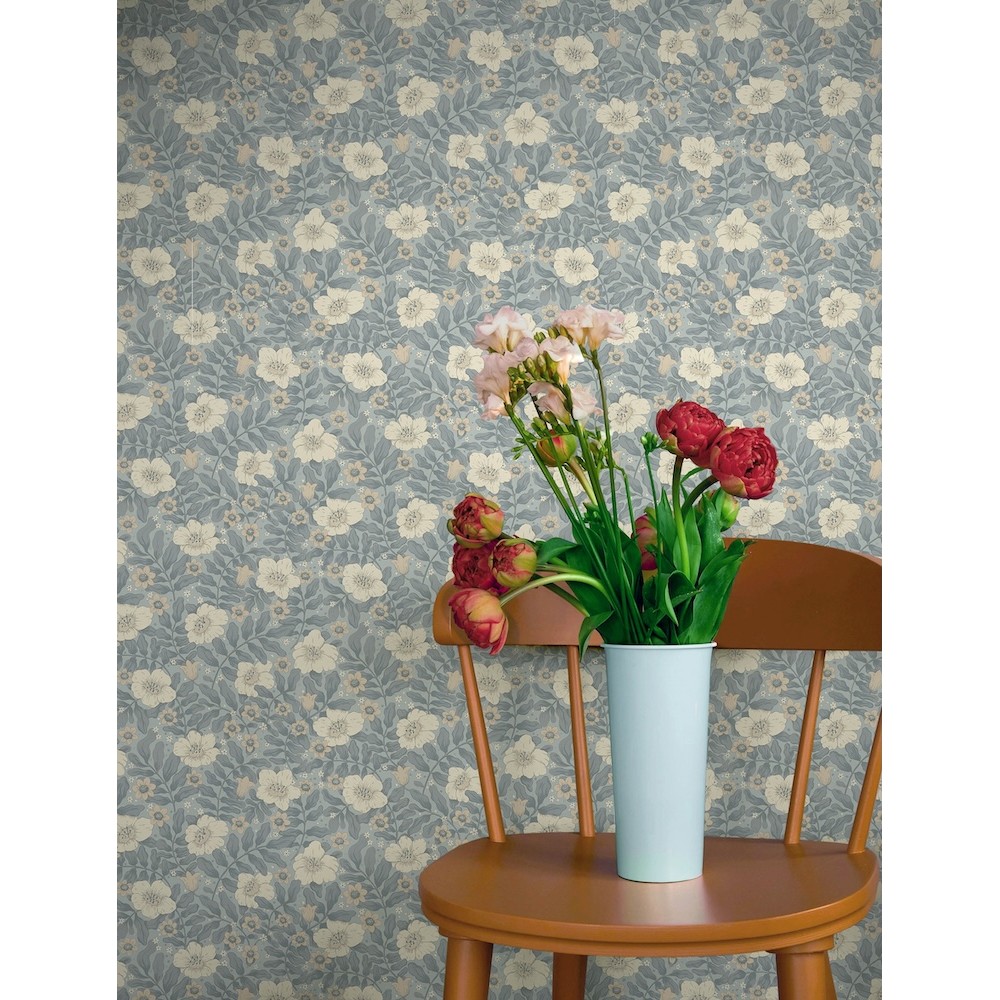 4201-48023 - Maggan Blue Floral Trail Wallpaper-Savanna by A Street