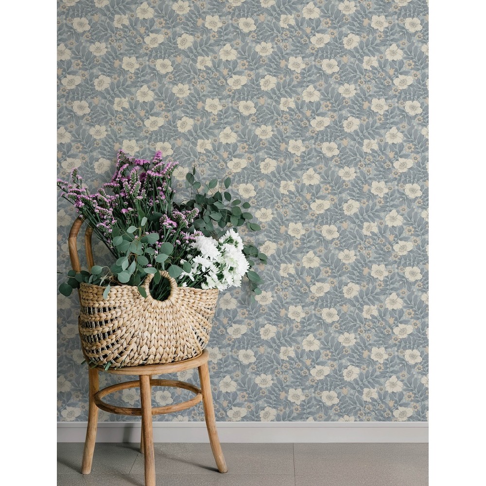 4201-48023 - Maggan Blue Floral Trail Wallpaper-Savanna by A Street