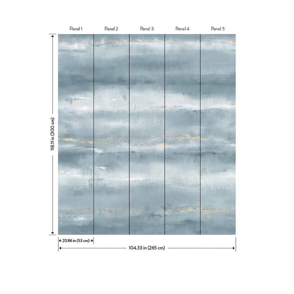 4202-367706M - Aveline Indigo Wall Mural-Springhill by A Street