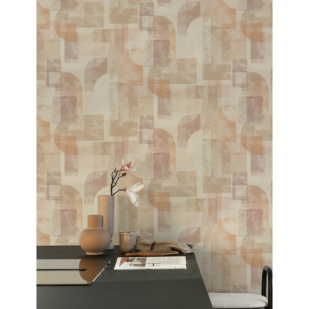 4191-83033 - Cassandra Rust Block Geometric Wallpaper