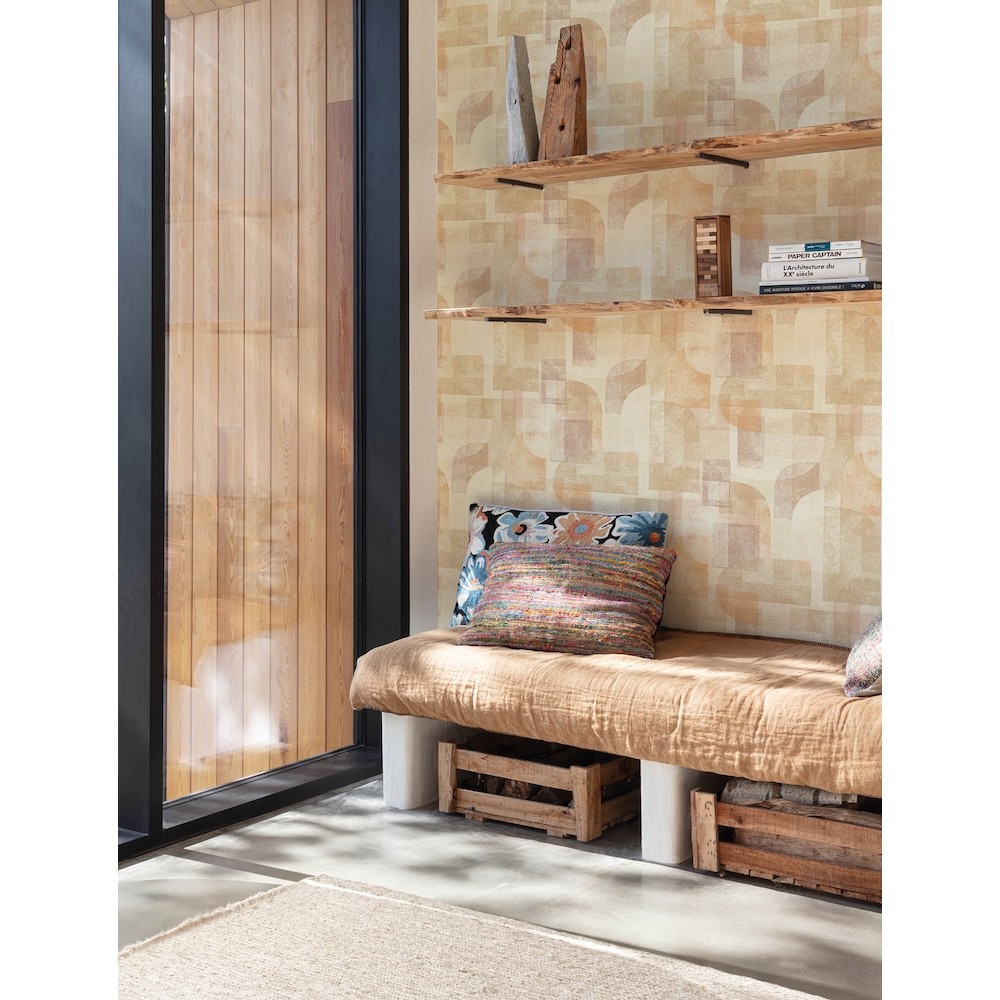 4191-83033 - Cassandra Rust Block Geometric Wallpaper