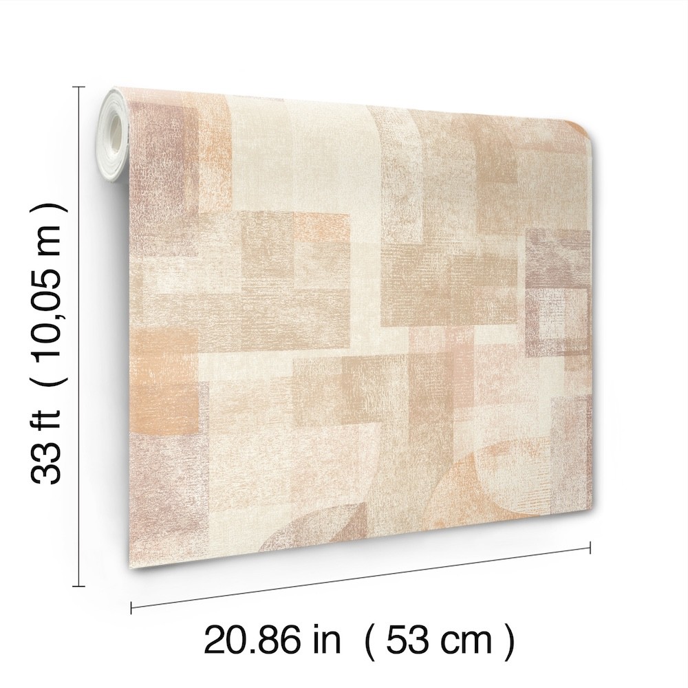 4191-83033 - Cassandra Rust Block Geometric Wallpaper