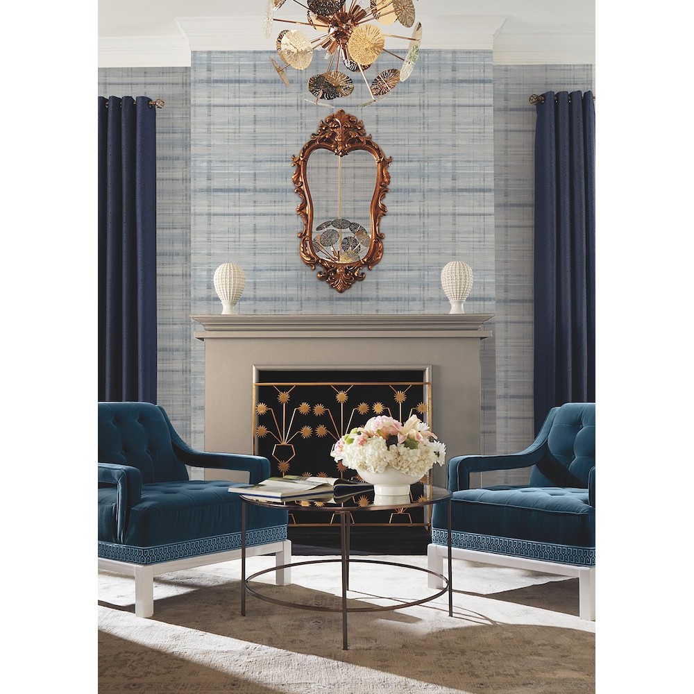 LL3245 - Vanishing Point Blue Striated Wallpaper-Layered Luxe