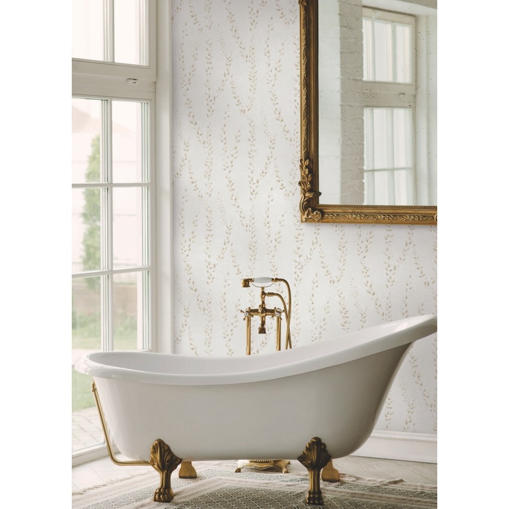 LL3254 - Alpenrose Beige Vine Wallpaper-Layered Luxe