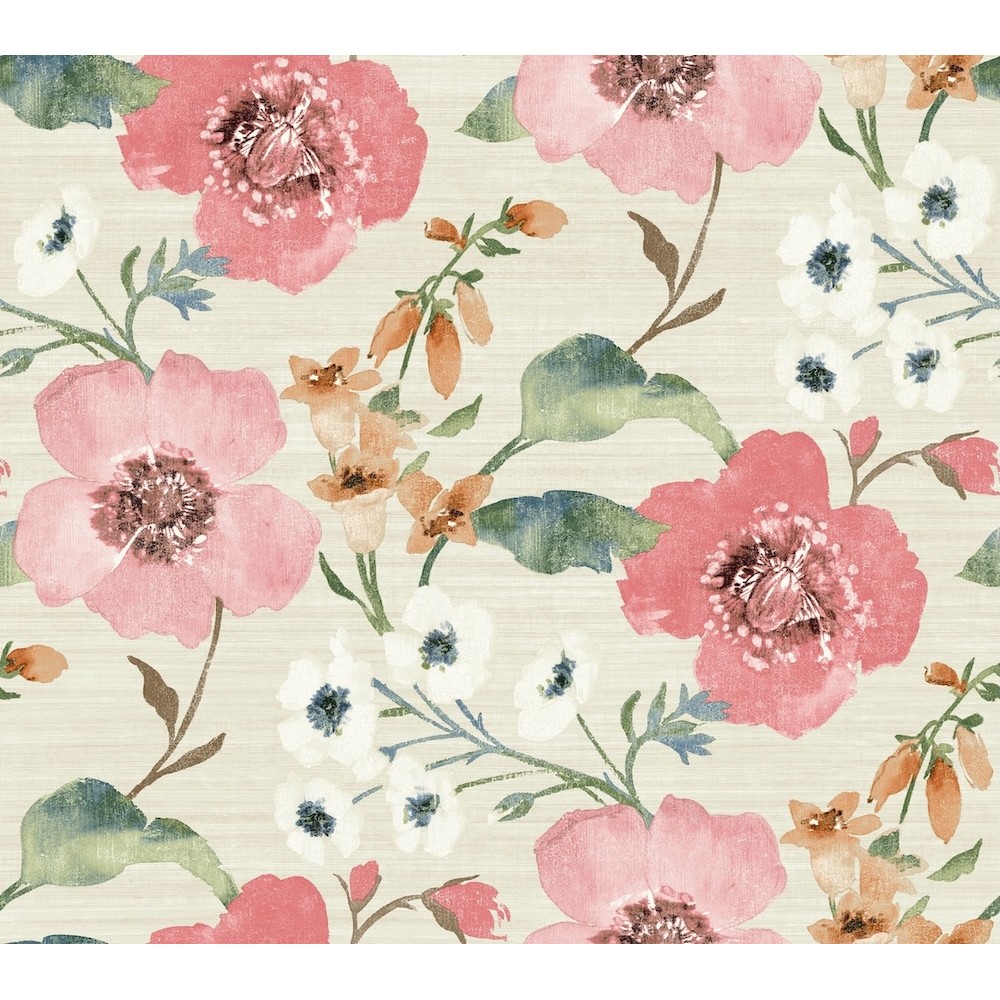 LL3200 - Evelyn Pink Floral Wallpaper-Layered Luxe