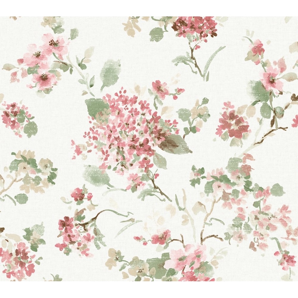 LL3231 - Veiled Garden Pink Floral Wallpaper-Layered Luxe