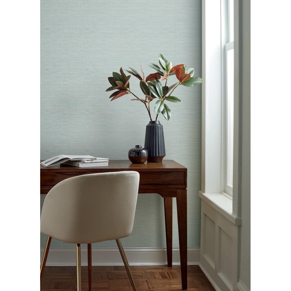 4169-24278 - Agave Light Blue Faux Grasscloth Wallpaper by Chesapeake