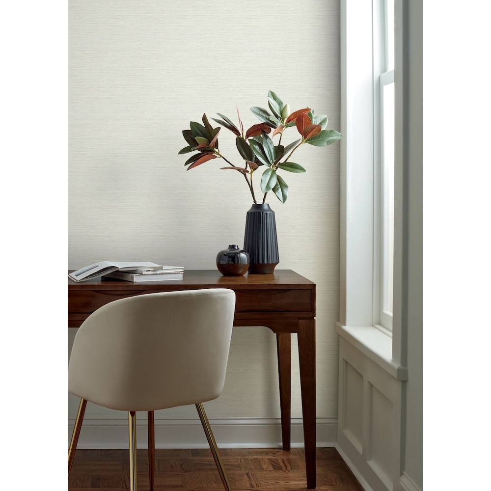 4169-24281 - Agave Light Grey Faux Grasscloth Wallpaper by Chesapeake