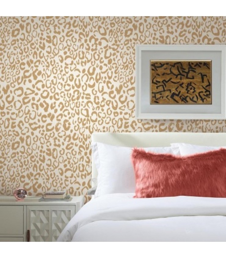 RMK10700WP - Peel and Stick Wallpaper-Gold Leopard Print