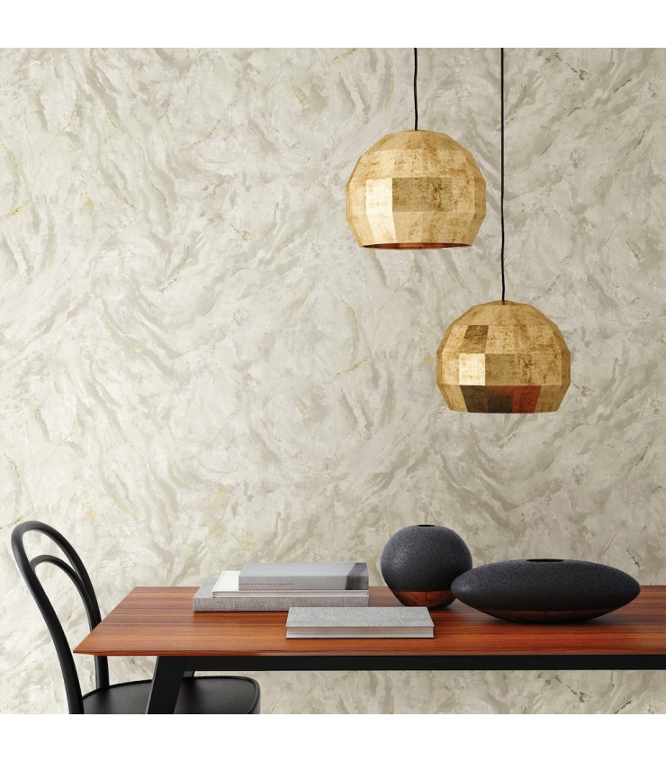 2927-00104 - Polished Metallic Wallpaper by Brewster-Titania Marble Texture