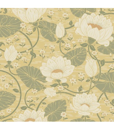 4080-83123 - Eva Light Yellow Lotus Dreams Wallpaper by A Street