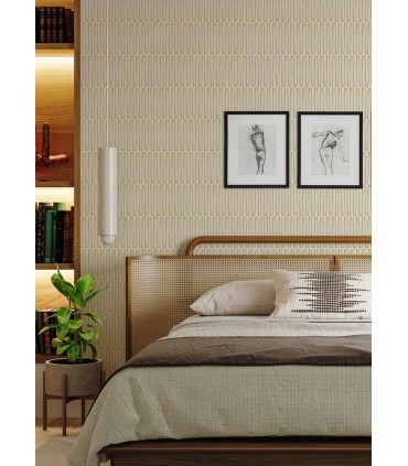 4066-26500 - Lars Mustard Retro Wave Wallpaper by A Street