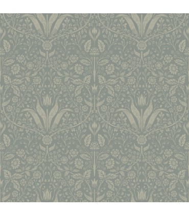 4143-34009 - Mara Green Tulip Ogee Wallpaper-Botanica